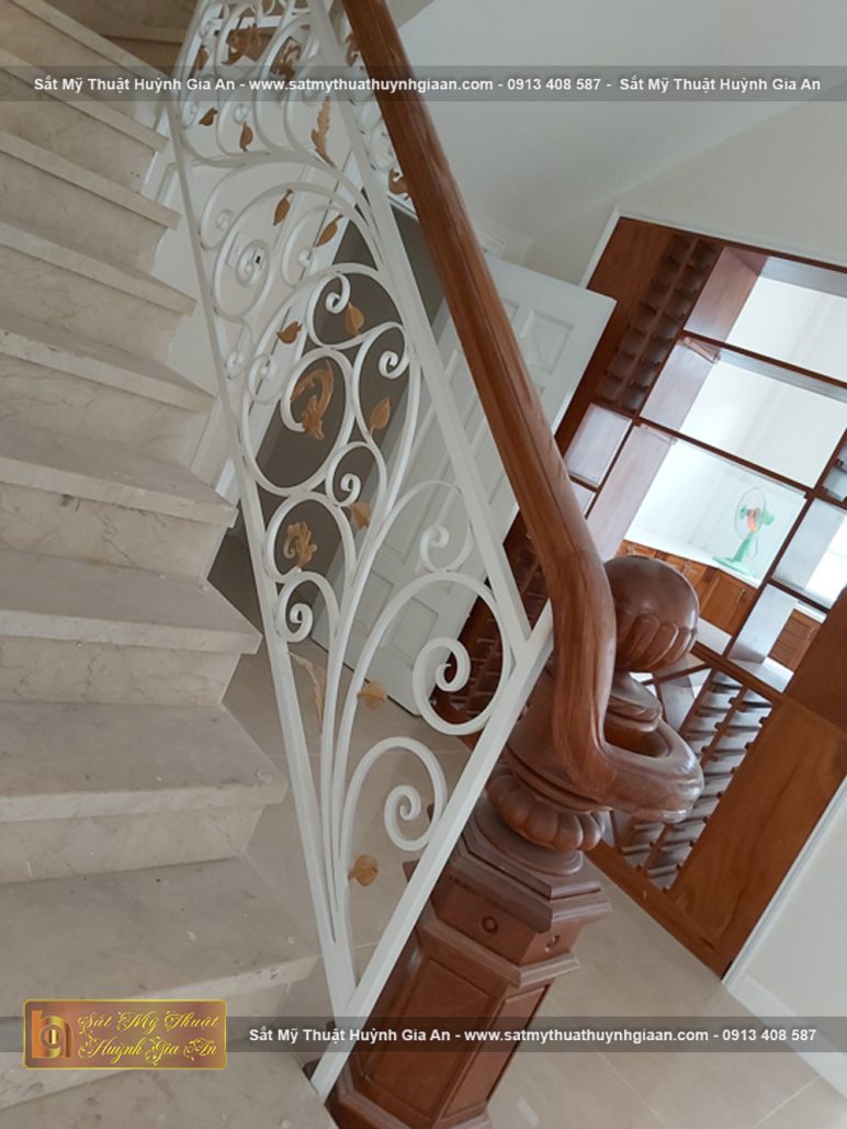 Lan Can Cầu Thang Nghệ Thuật CT045 Đẹp Tinh Khôi | Sắt Mỹ Thuật Huỳnh ...